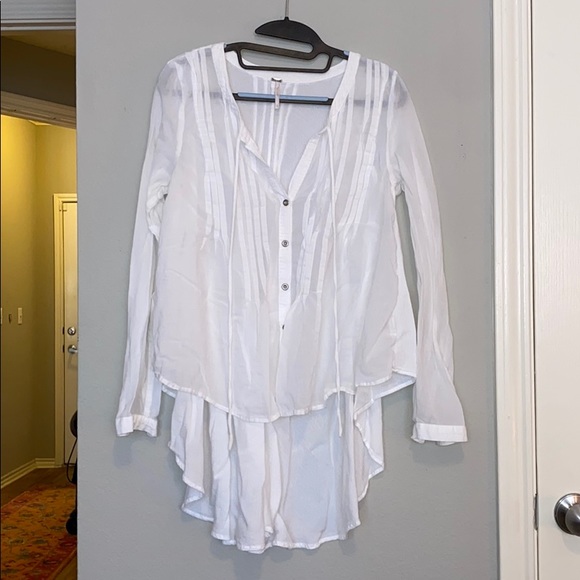 Free People | Tops | Free People High Low White Button Down Shirt ...